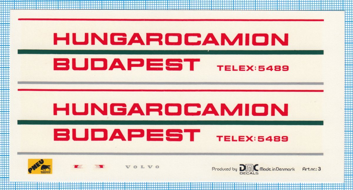 HUNGAROCAMION - decals, skala 1/87 - Decals, skala 1/87 - Modelskibet.dk