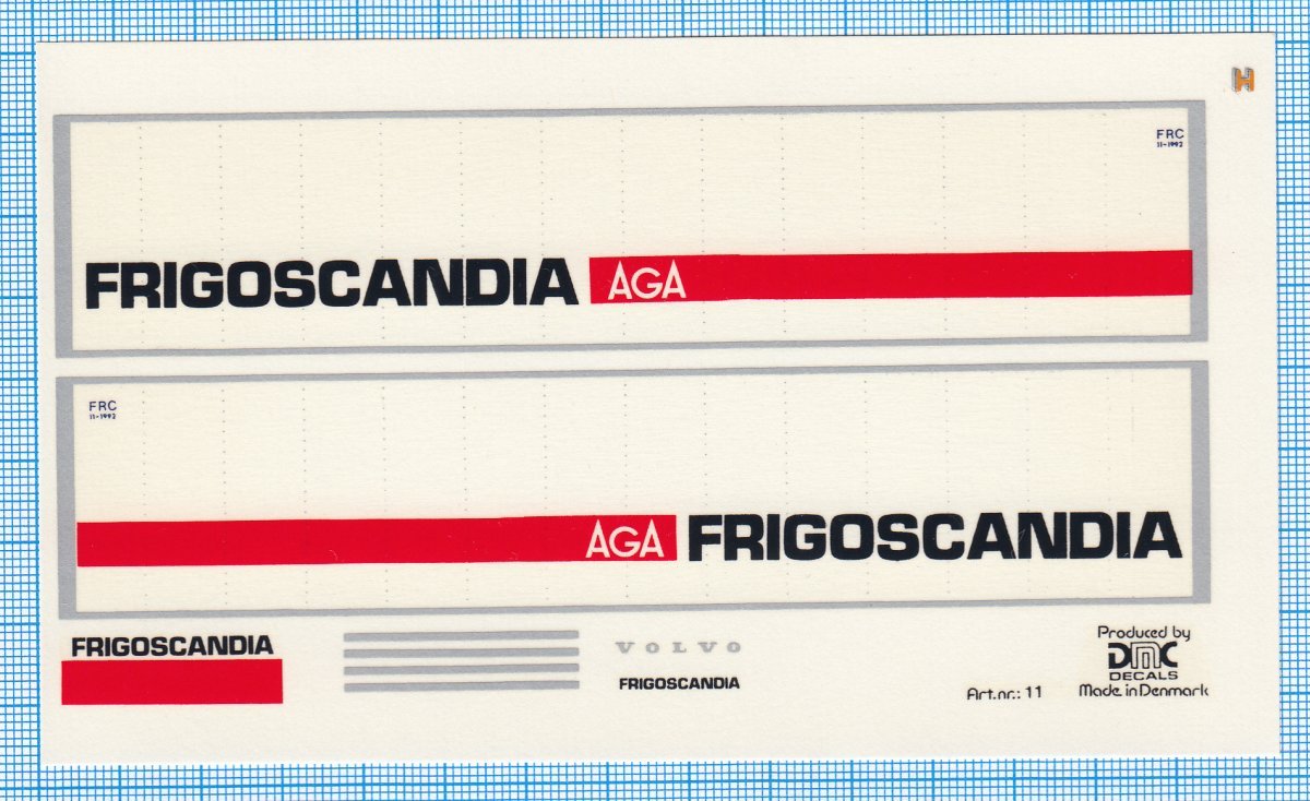 FRIGOSCANDIA - decals, skala 1/87 - Decals, skala 1/87 - Modelskibet.dk