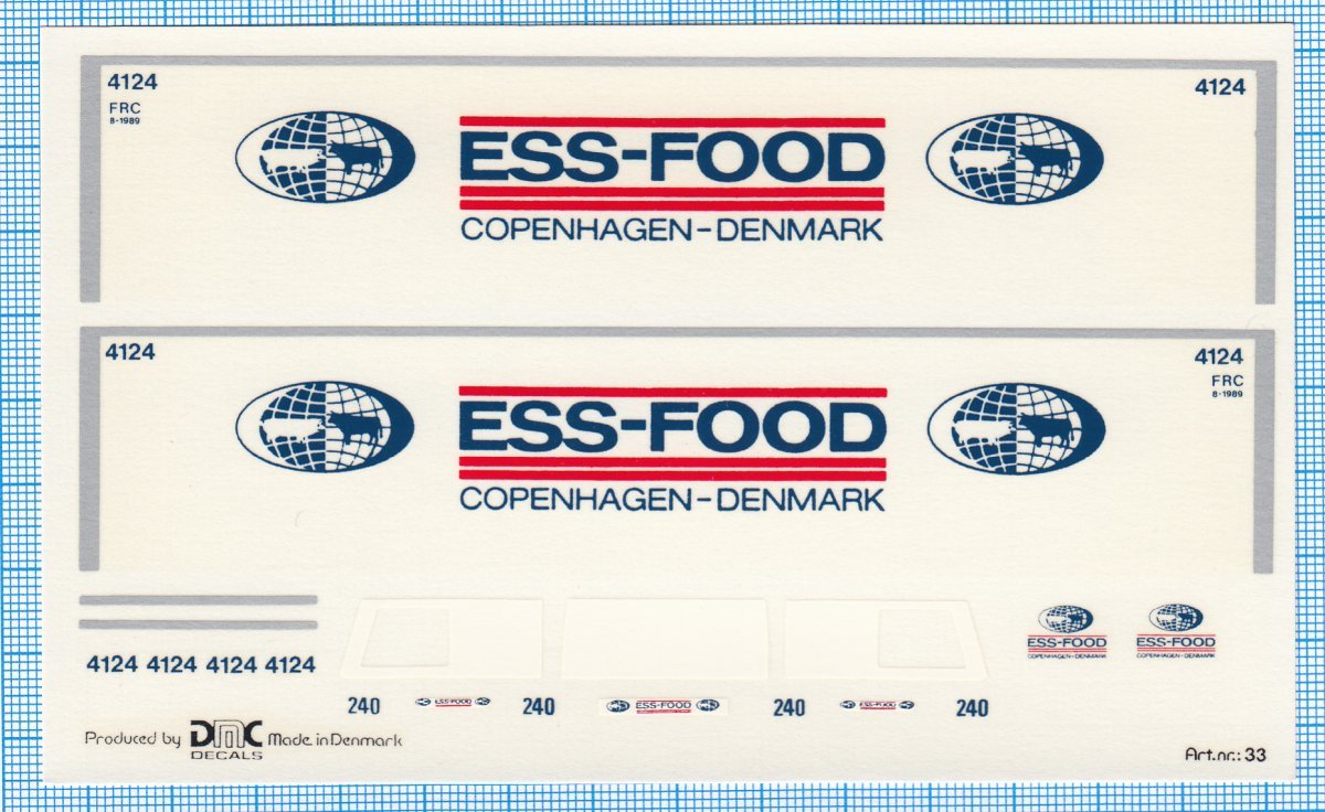 ESS-FOOD - decals, skala 1/87 - Decals, skala 1/87 - Modelskibet.dk (v ...
