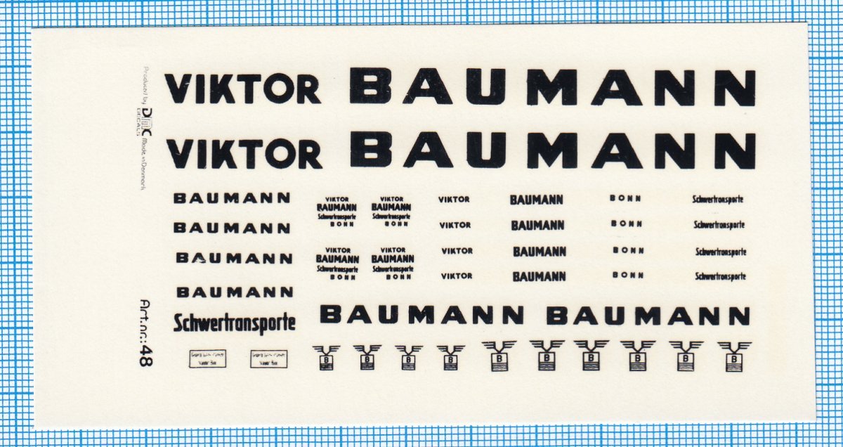 VIKTOR BAUMANN - decals, skala 1/87 - Decals, skala 1/87 - Modelskibet ...