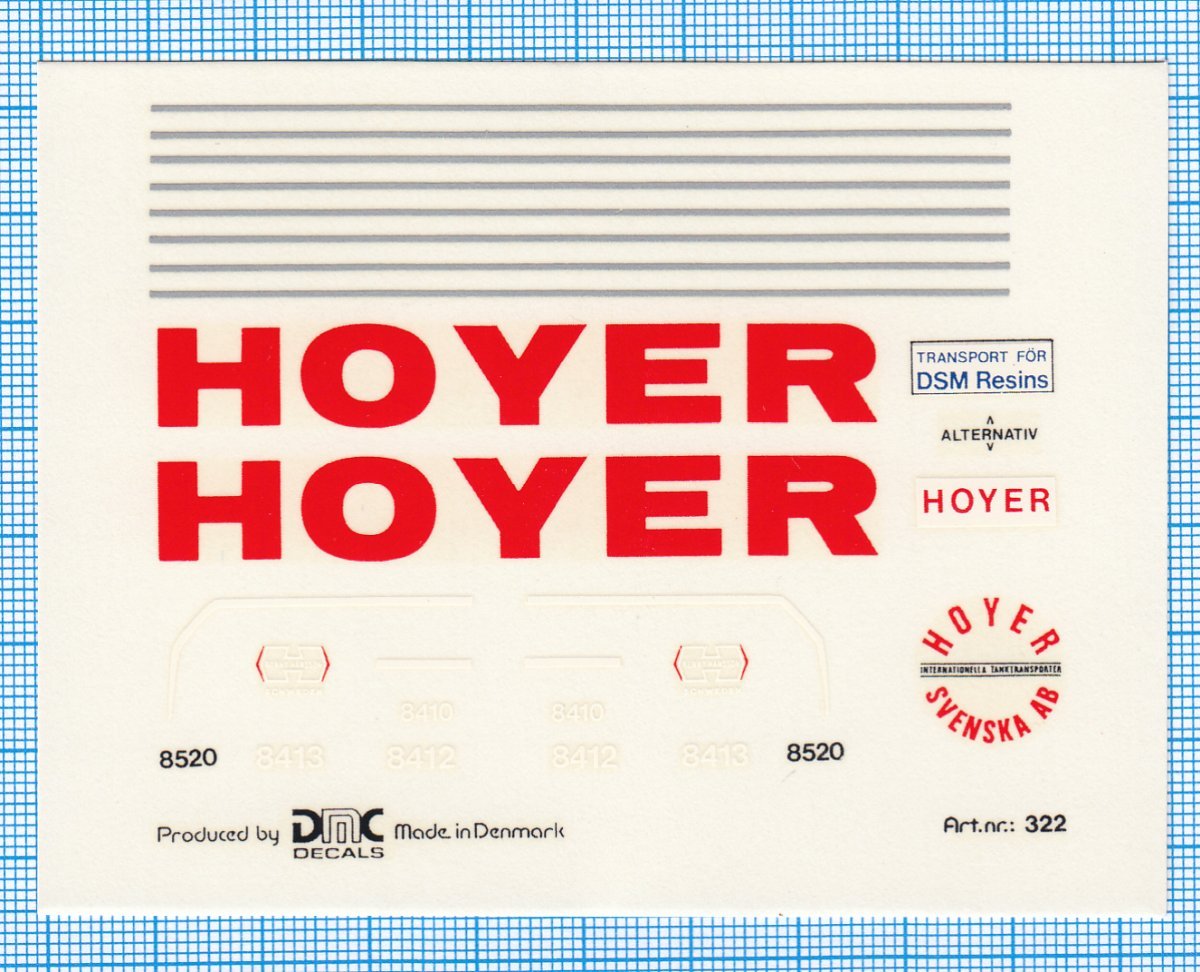 HOYER - decals, skala 1/87 - Decals, skala 1/87 - Modelskibet.dk