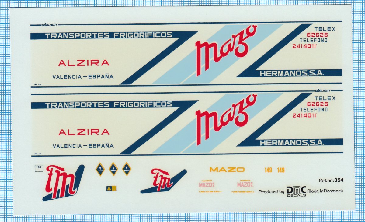 Mazo - decals, skala 1/87 - Decals, skala 1/87 - Modelskibet.dk