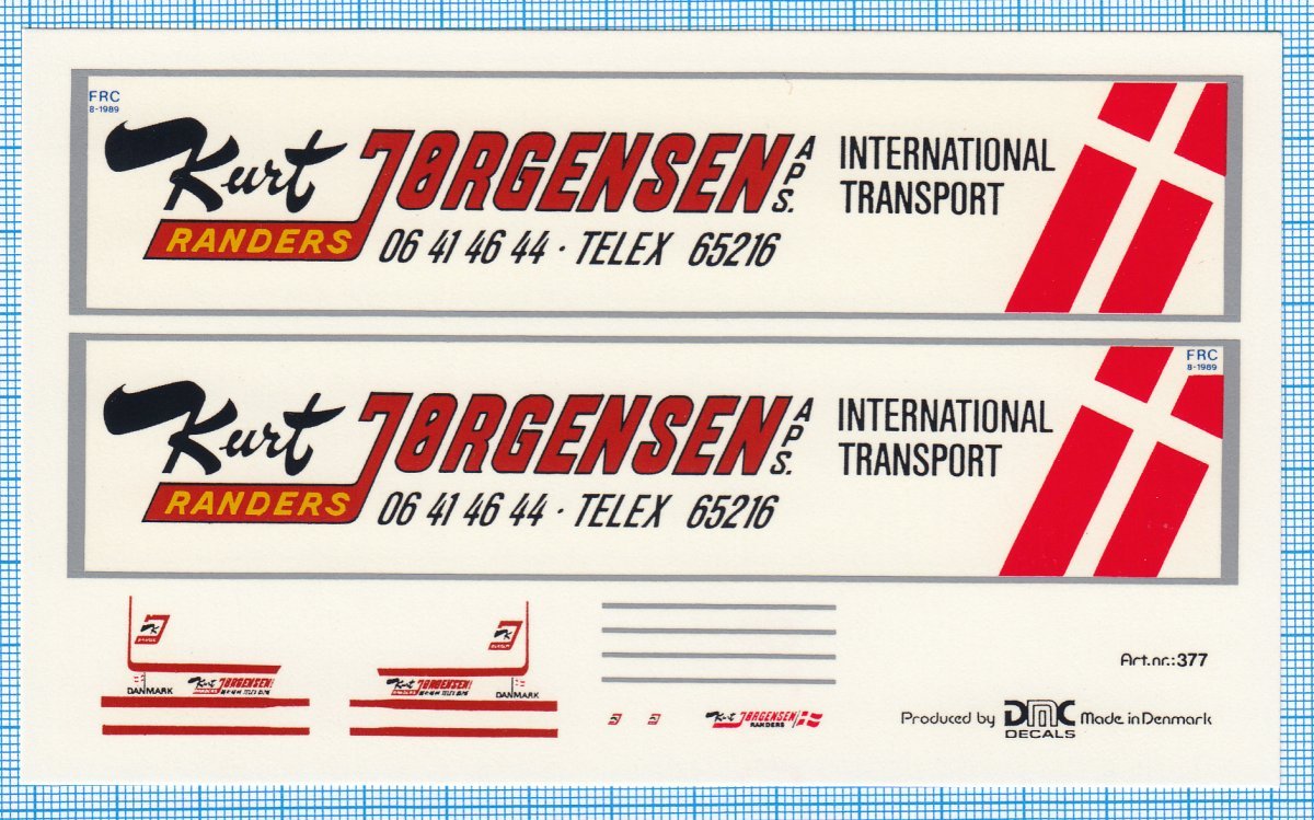 Kurt Jørgensen ApS - decals, skala 1/87 - Decals, skala 1/87 ...