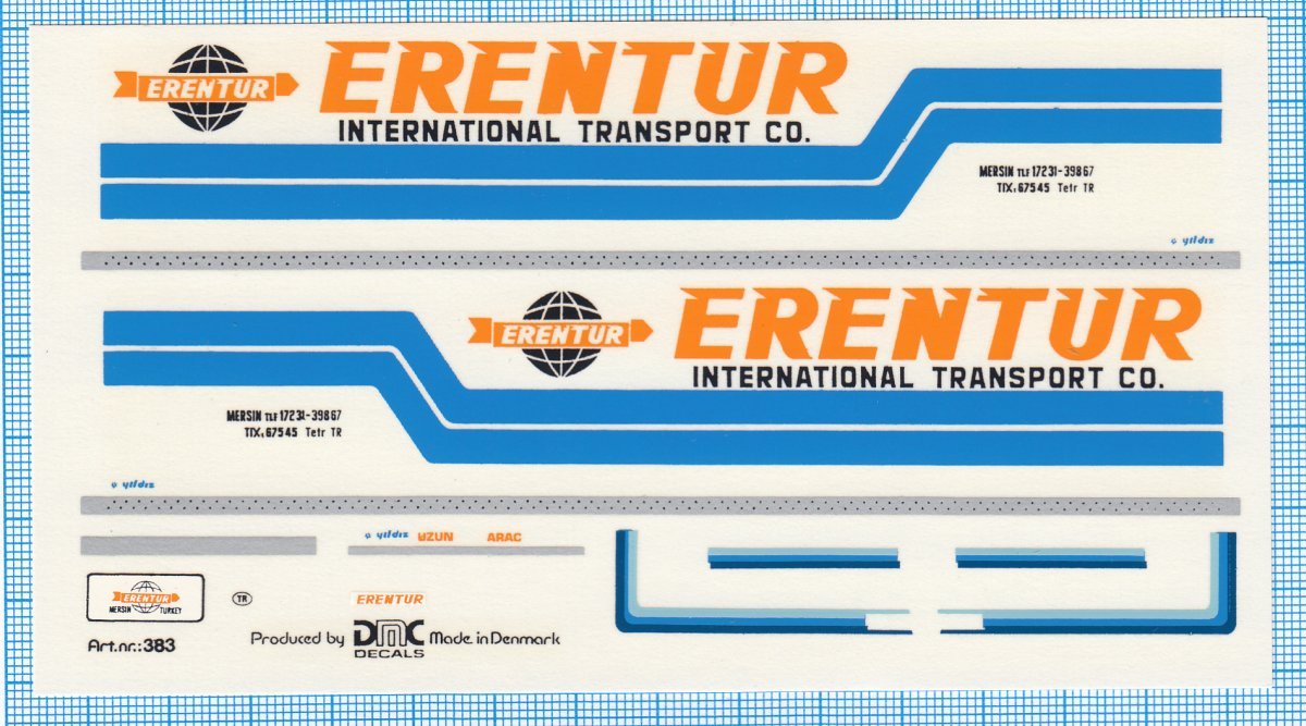 ERENTUR - decals, skala 1/87 - Decals, skala 1/87 - Modelskibet.dk