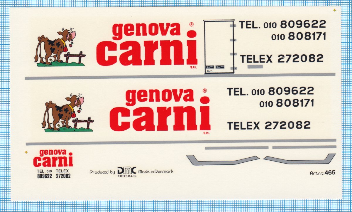 genova carni - decals, skala 1/87 - Decals, skala 1/87 - Modelskibet.dk