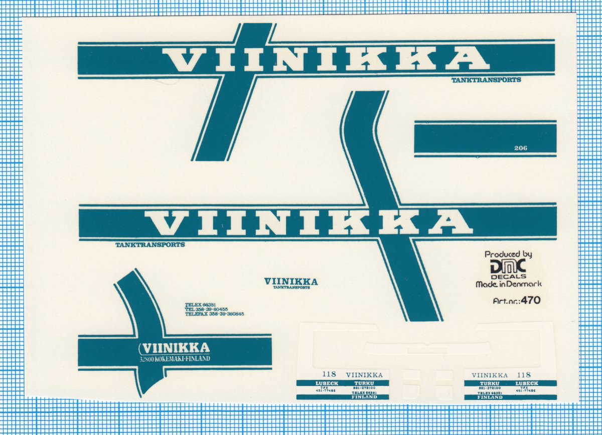 VIINIKKA - decals, skala 1/87 - Decals, skala 1/87 - Modelskibet.dk