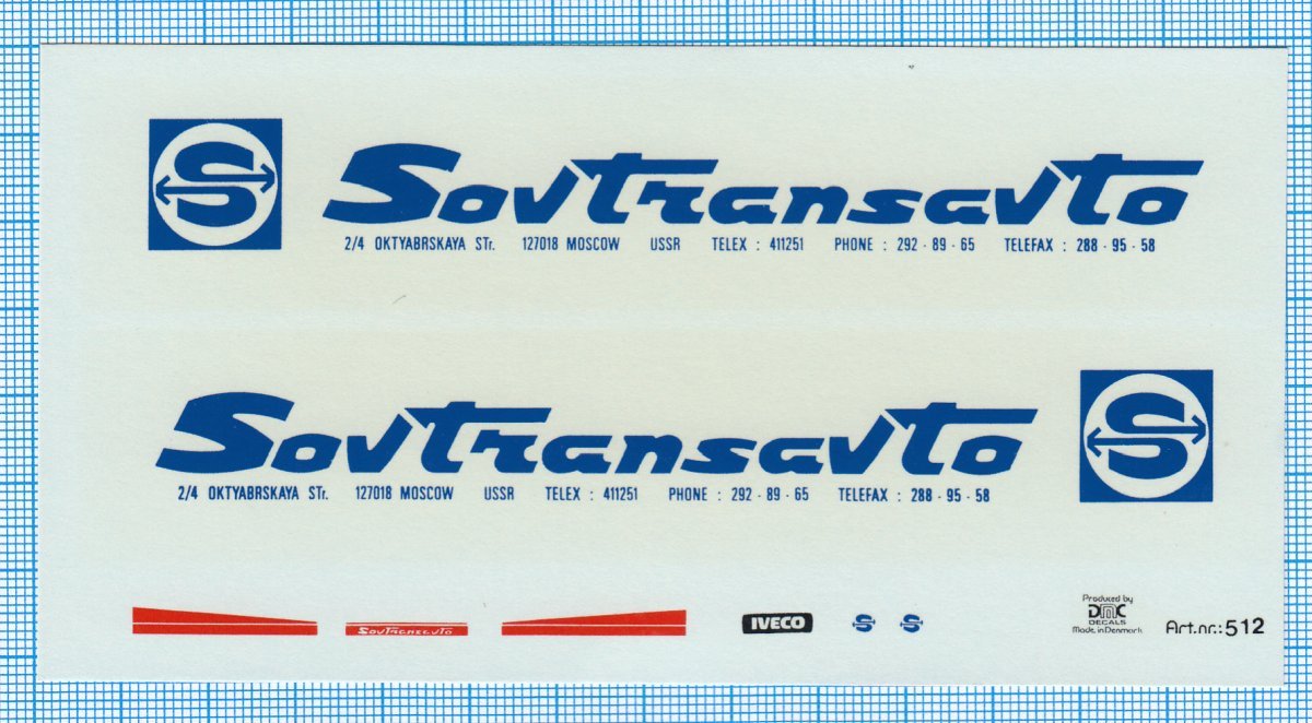 Sovtransavto - decals, skala 1/87 - Decals, skala 1/87 - Modelskibet.dk