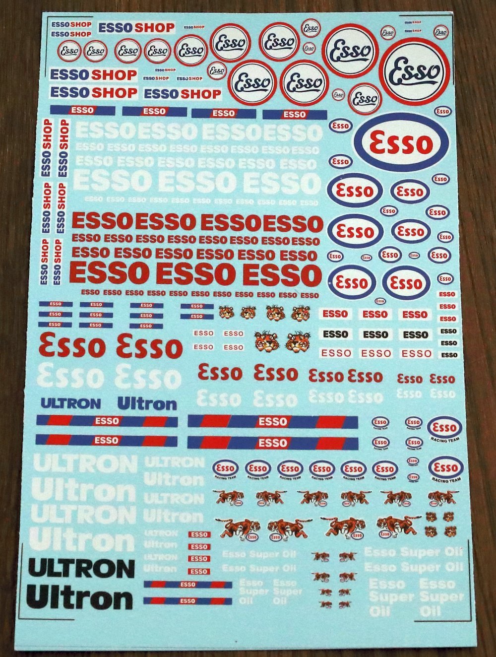 Esso - decals - Decals, diverse størrelser - Modelskibet.dk