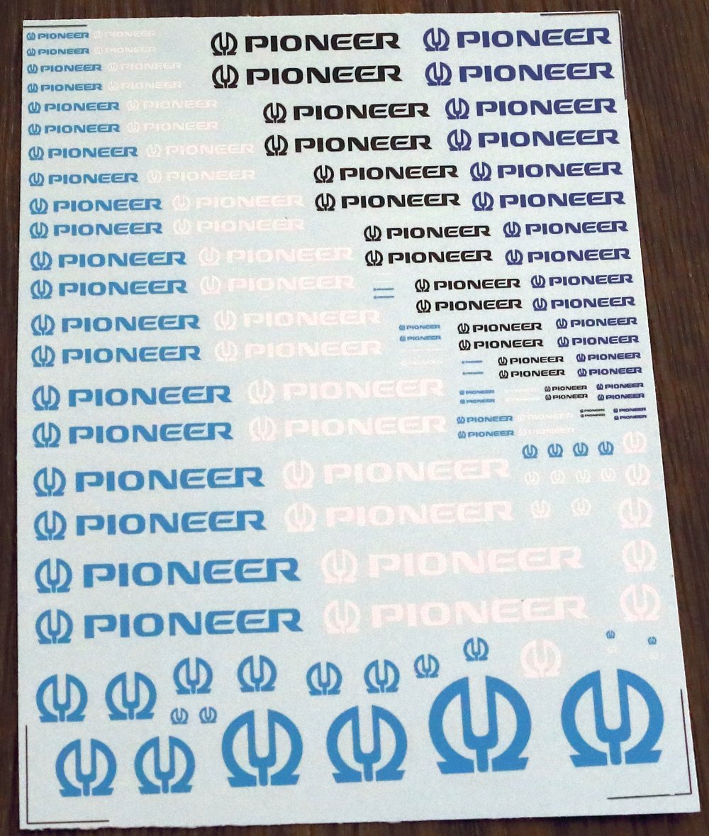 Pioneer - decals - Decals, diverse størrelser - Modelskibet.dk