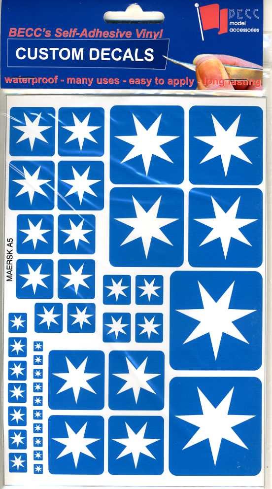 MAERSK decal-set, forsk. størrelser