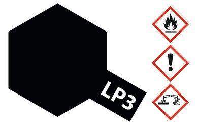 Tamiya LP-3 - 10 ml - Sort mat