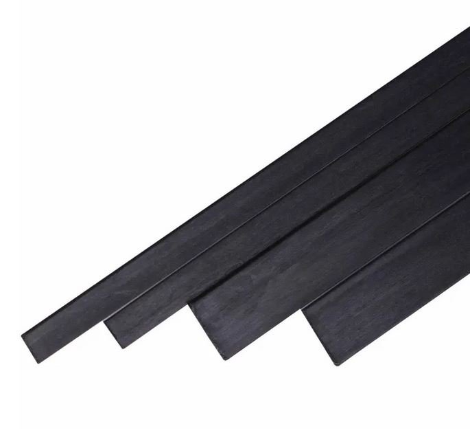 Kulfiber flad liste 3,0 x 0,5 x 1000 mm - Kulfiber - tråd, rør ...